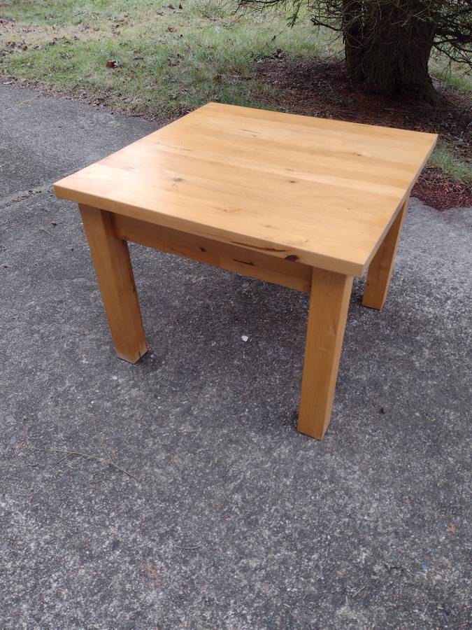 Solid butcher block table