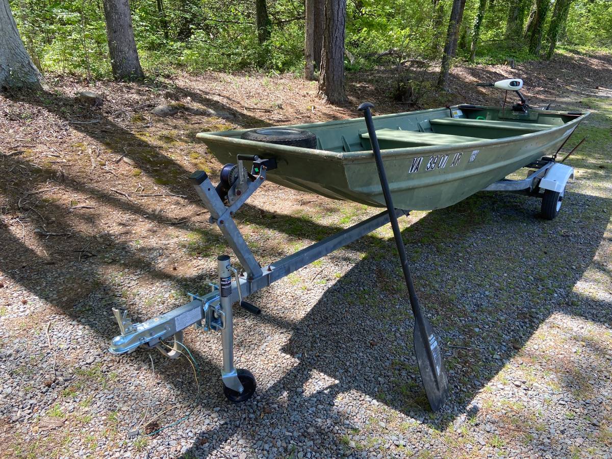 Jon Boat, Trailer, Trolling Motor, Battery Package | Looknet